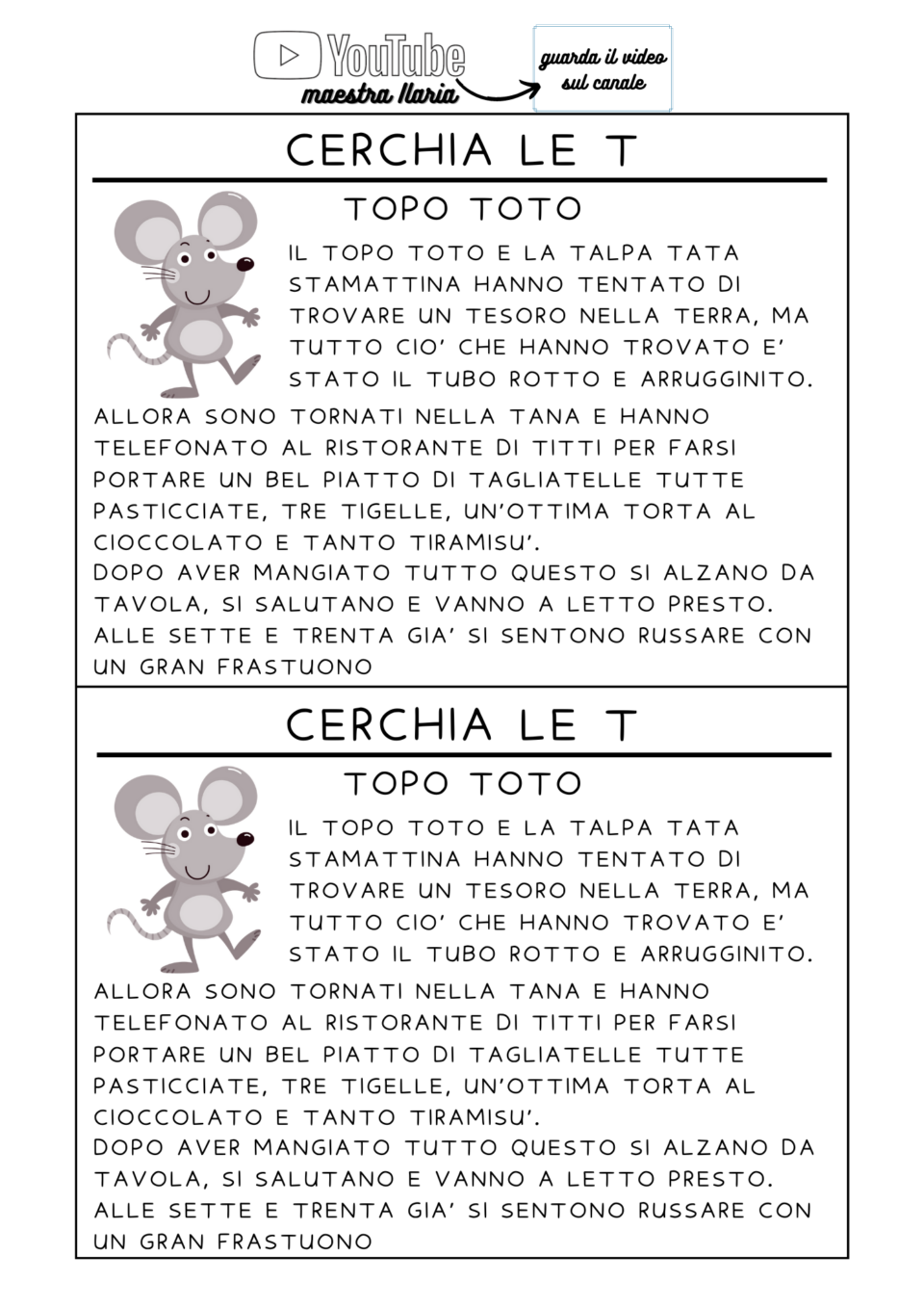 Le consonanti M - L - T - maestra Ilaria