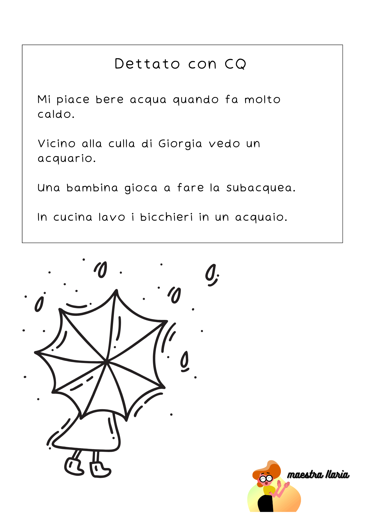 Le parole con CQU - maestra Ilaria