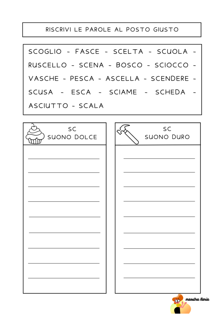 SC - suoni dolci e duri - maestra Ilaria