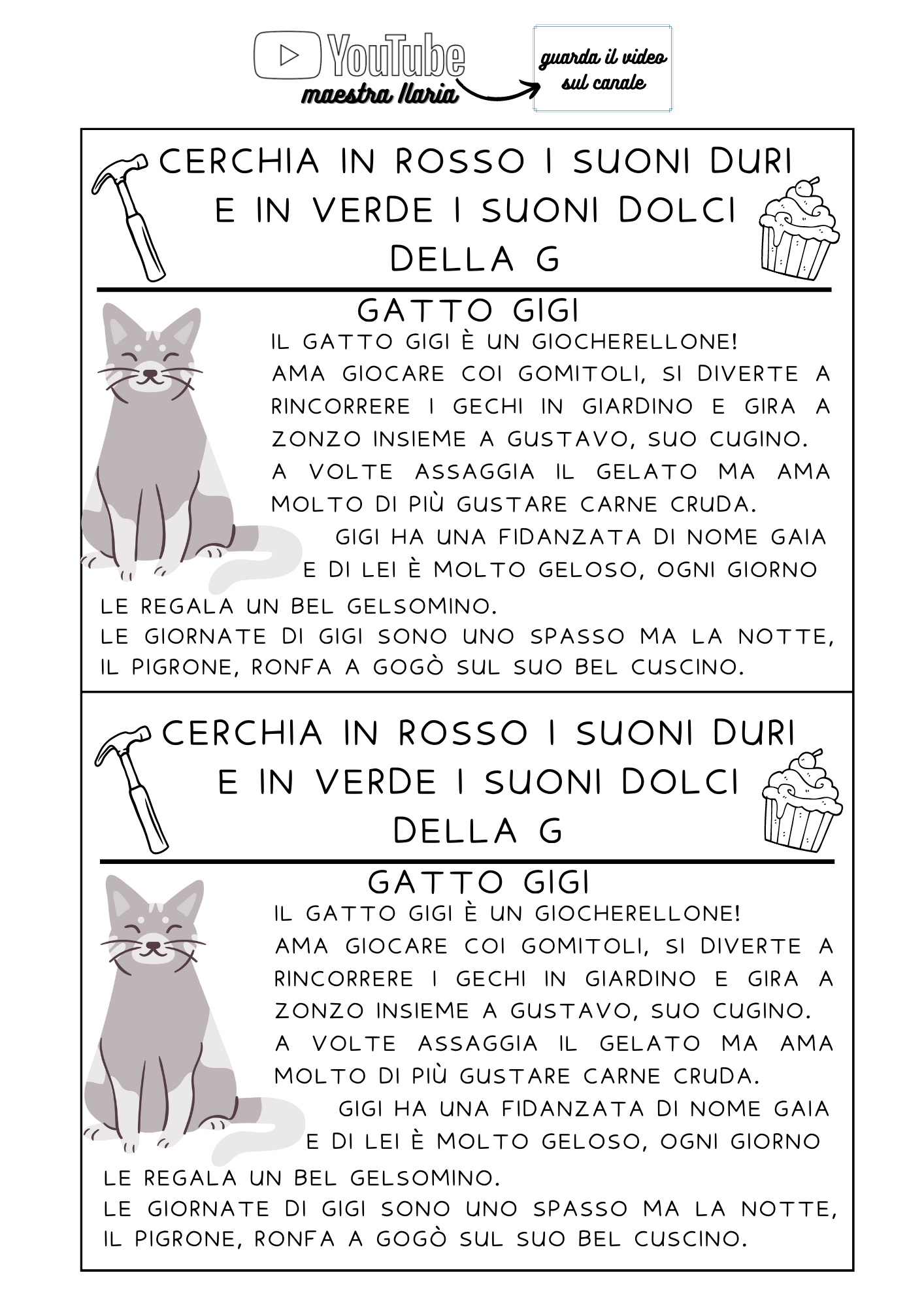 Suoni duri e dolci di C e G - maestra Ilaria