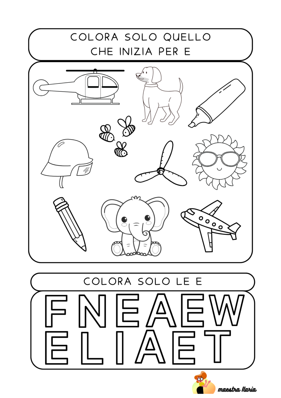 Le vocali A - E - maestra Ilaria