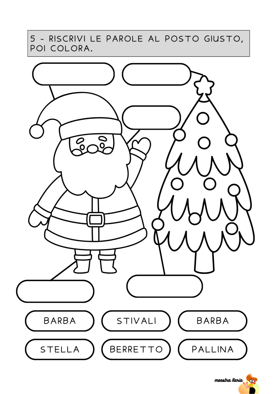 Compiti di Natale - maestra Ilaria