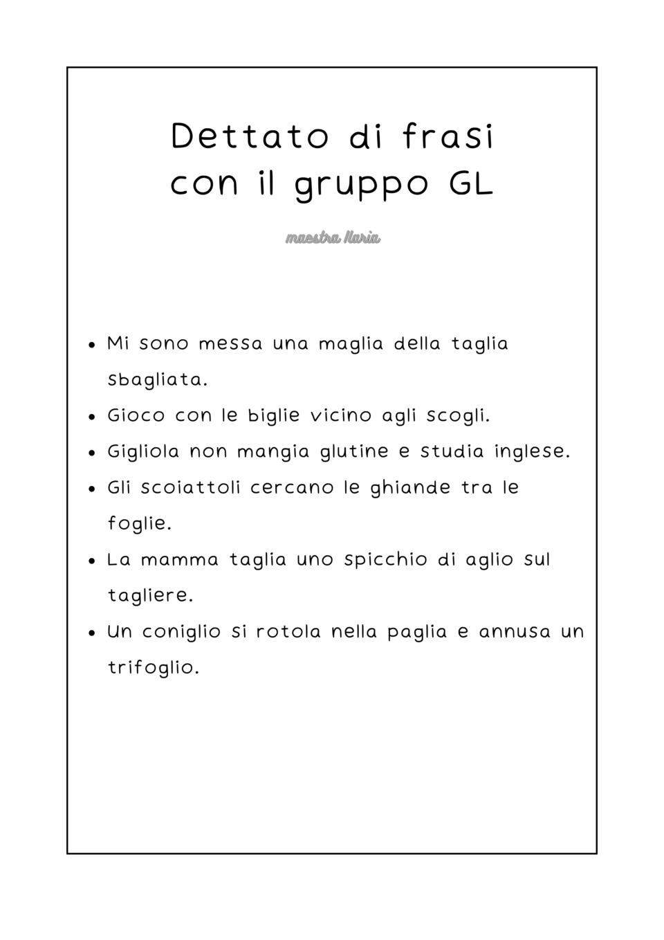 Il gruppo GL - maestra Ilaria