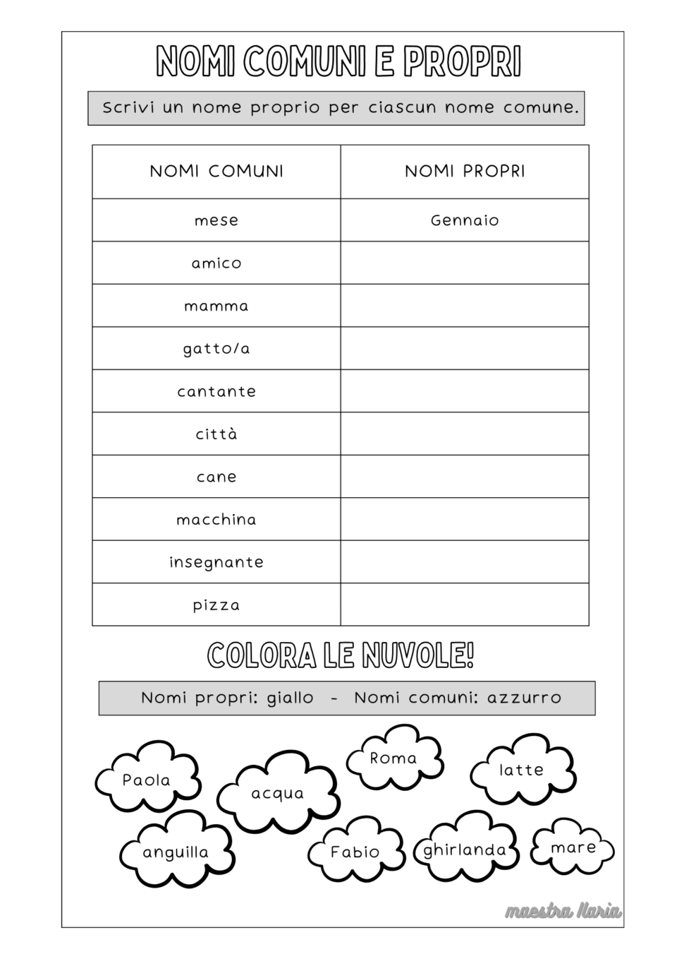 Il nome - primi passi - maestra Ilaria