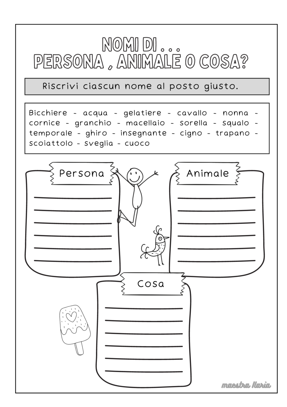 Il nome - primi passi - maestra Ilaria