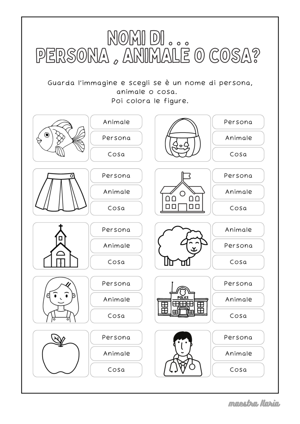 Il nome - primi passi - maestra Ilaria