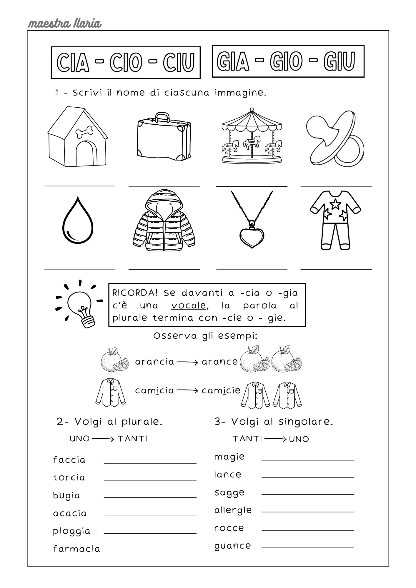 Suoni duri e dolci di C e G - maestra Ilaria