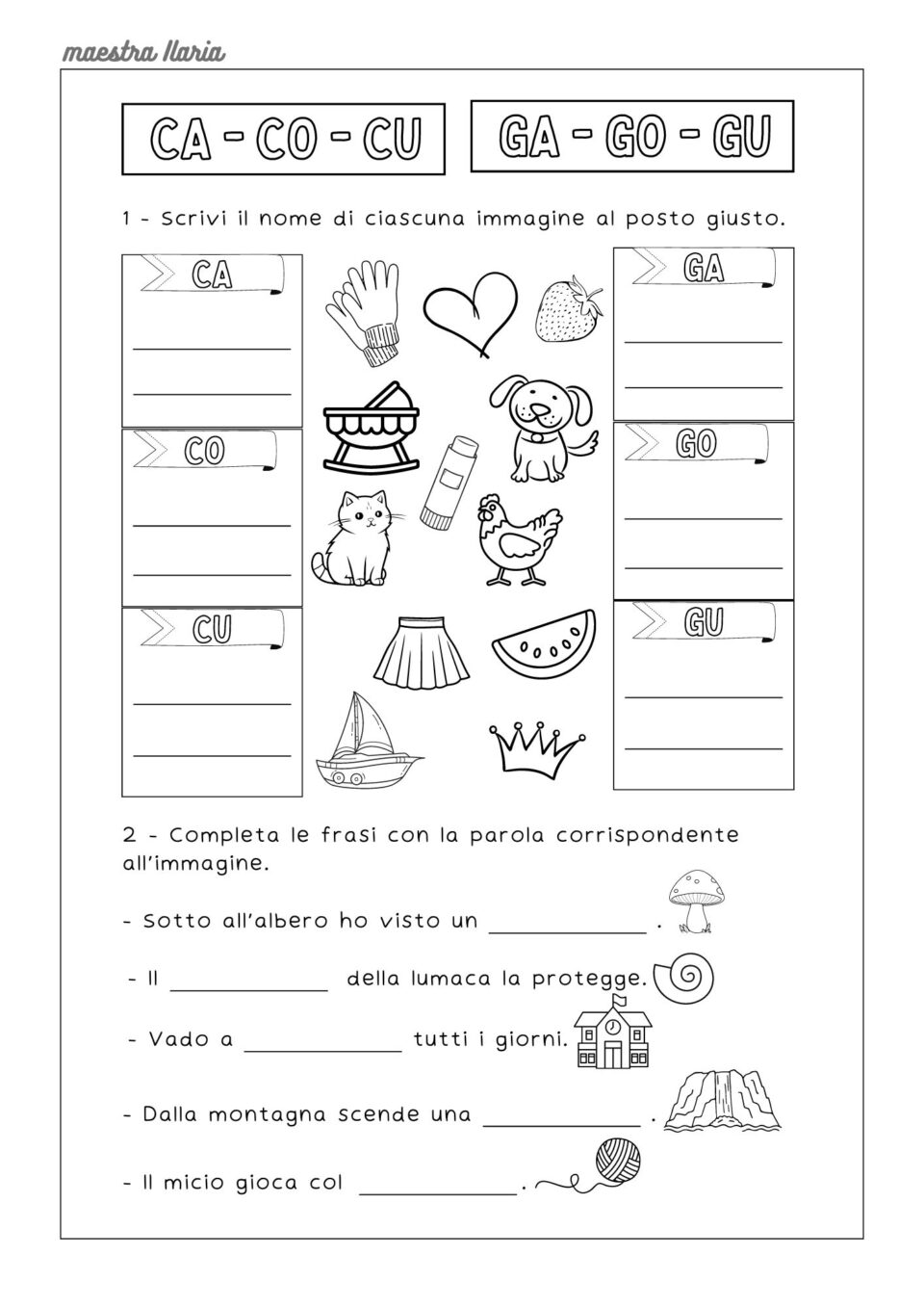 Suoni duri e dolci di C e G - maestra Ilaria