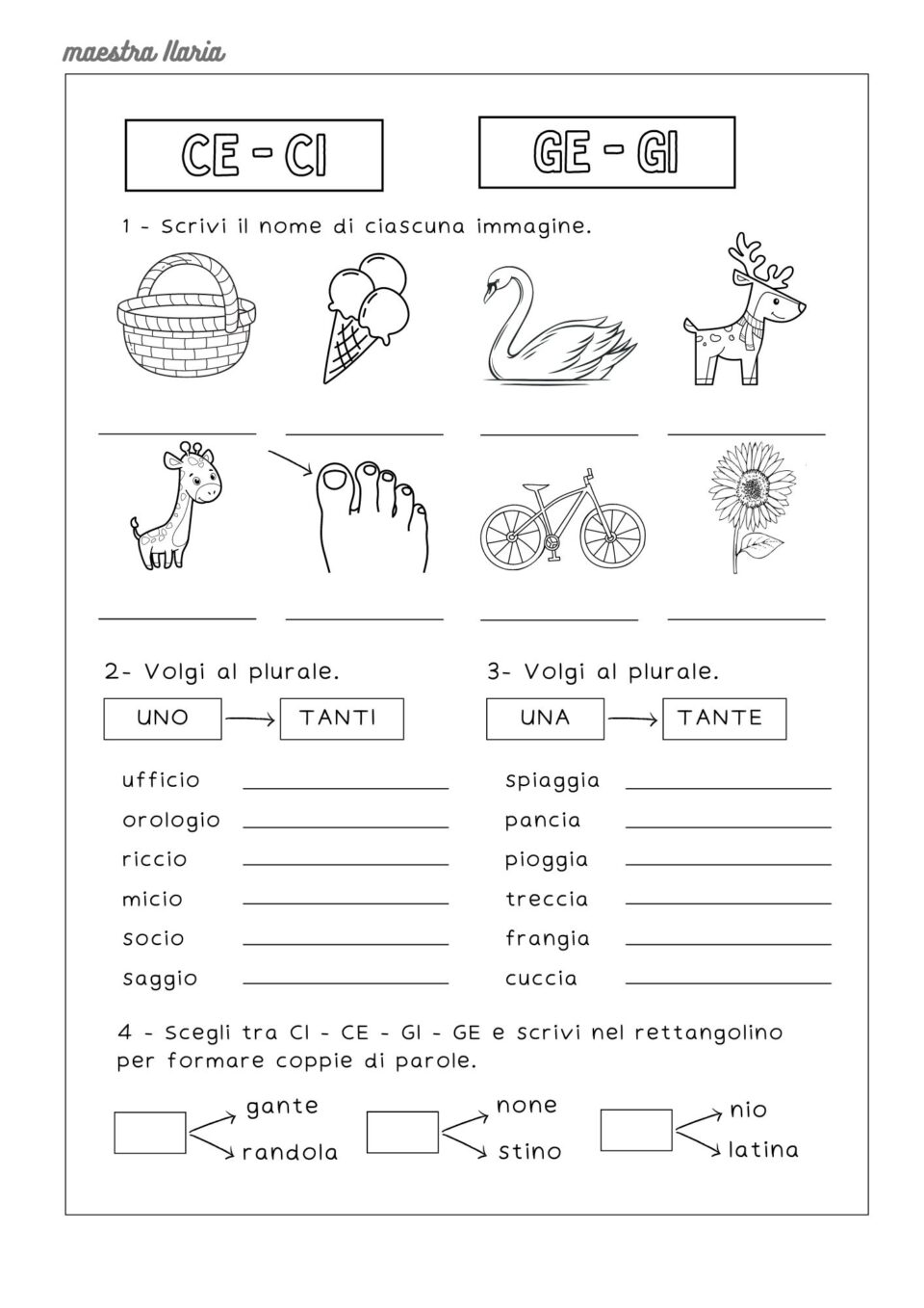 Suoni duri e dolci di C e G - maestra Ilaria