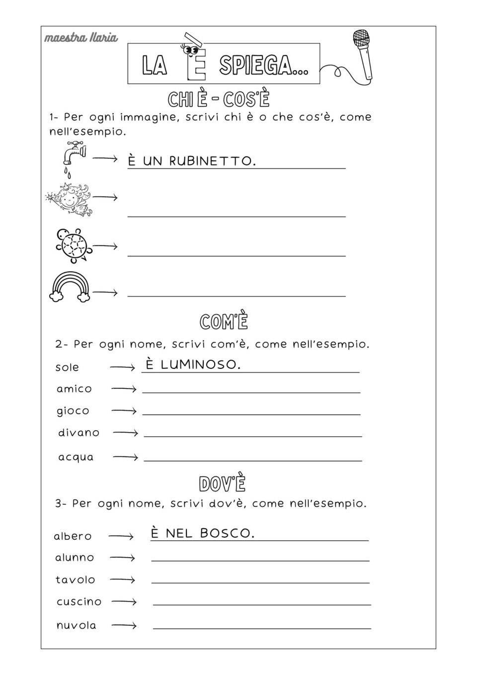 E che unisce - È che spiega - maestra Ilaria