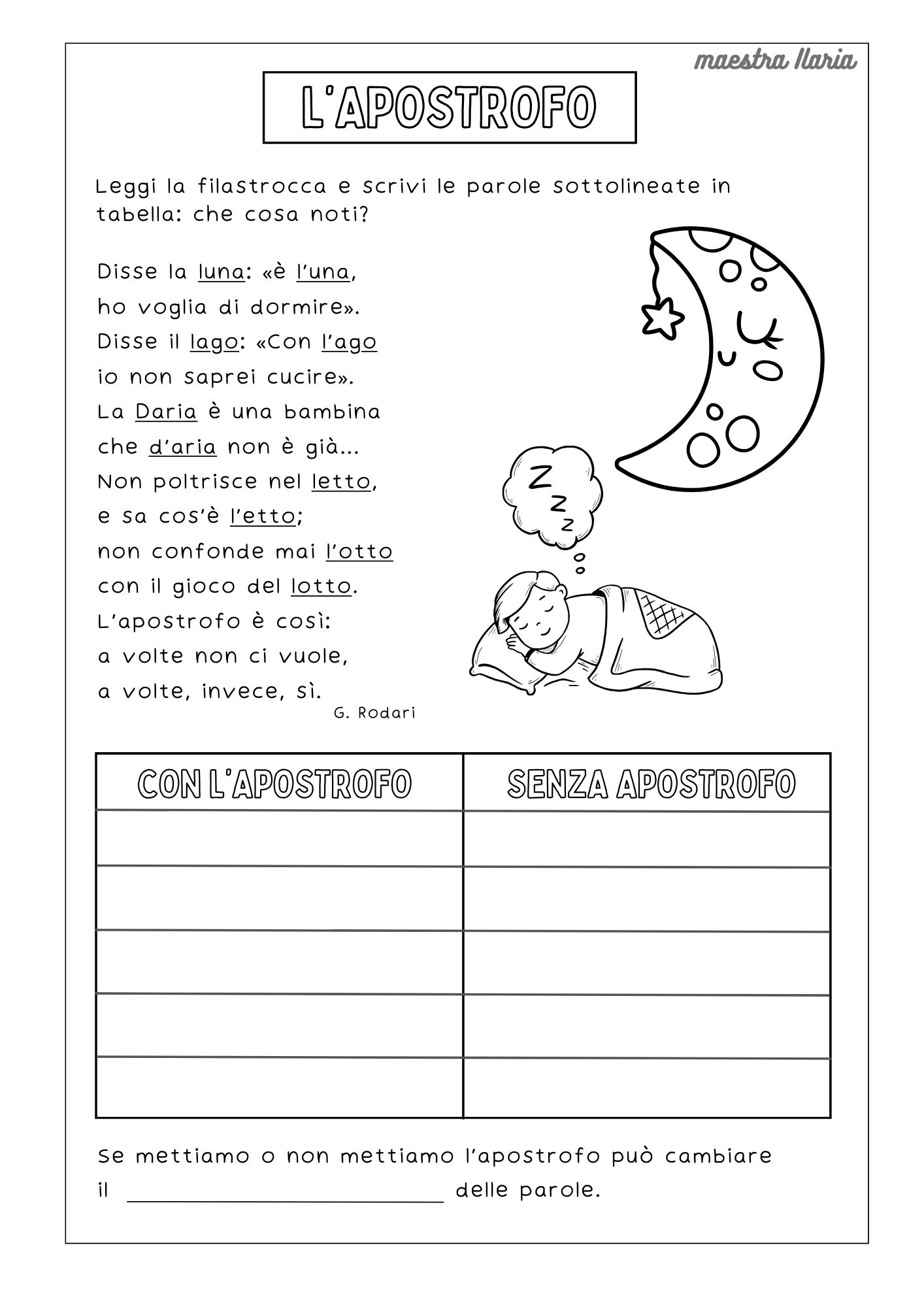 L'apostrofo - maestra Ilaria