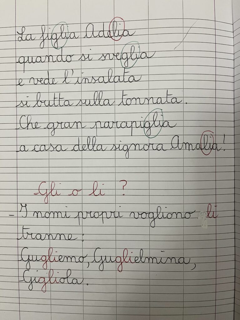 GN - NI, GL - LI: ripasso ortografico - maestra Ilaria