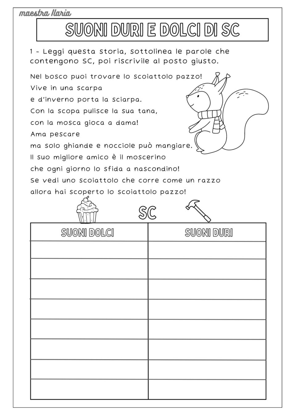 SC - suoni duri e dolci - maestra Ilaria
