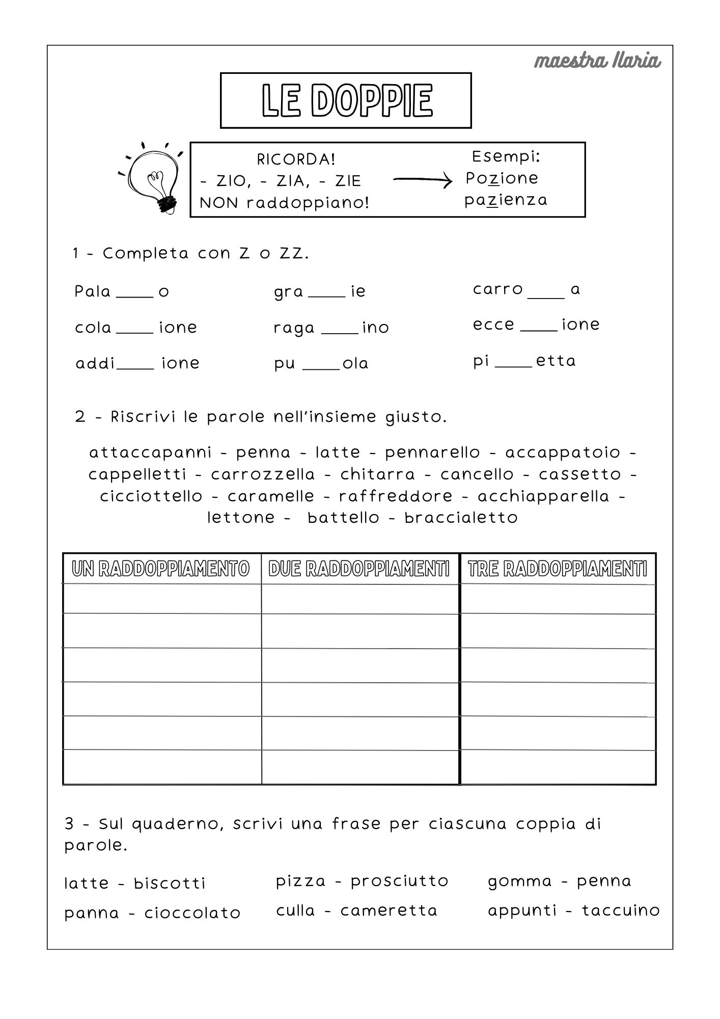 Doppie - maestra Ilaria