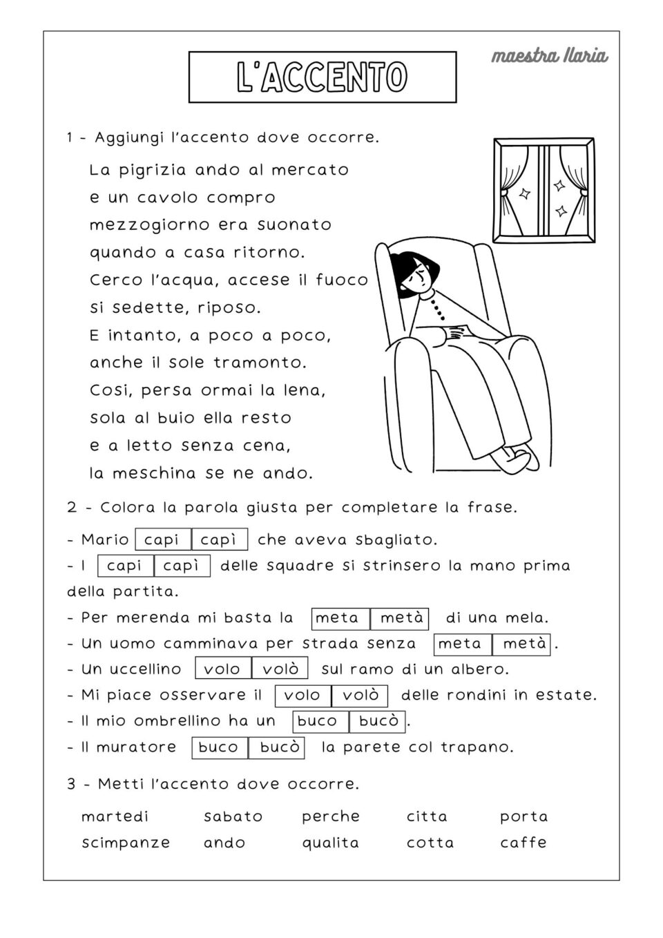L'accento in 2^ - maestra Ilaria