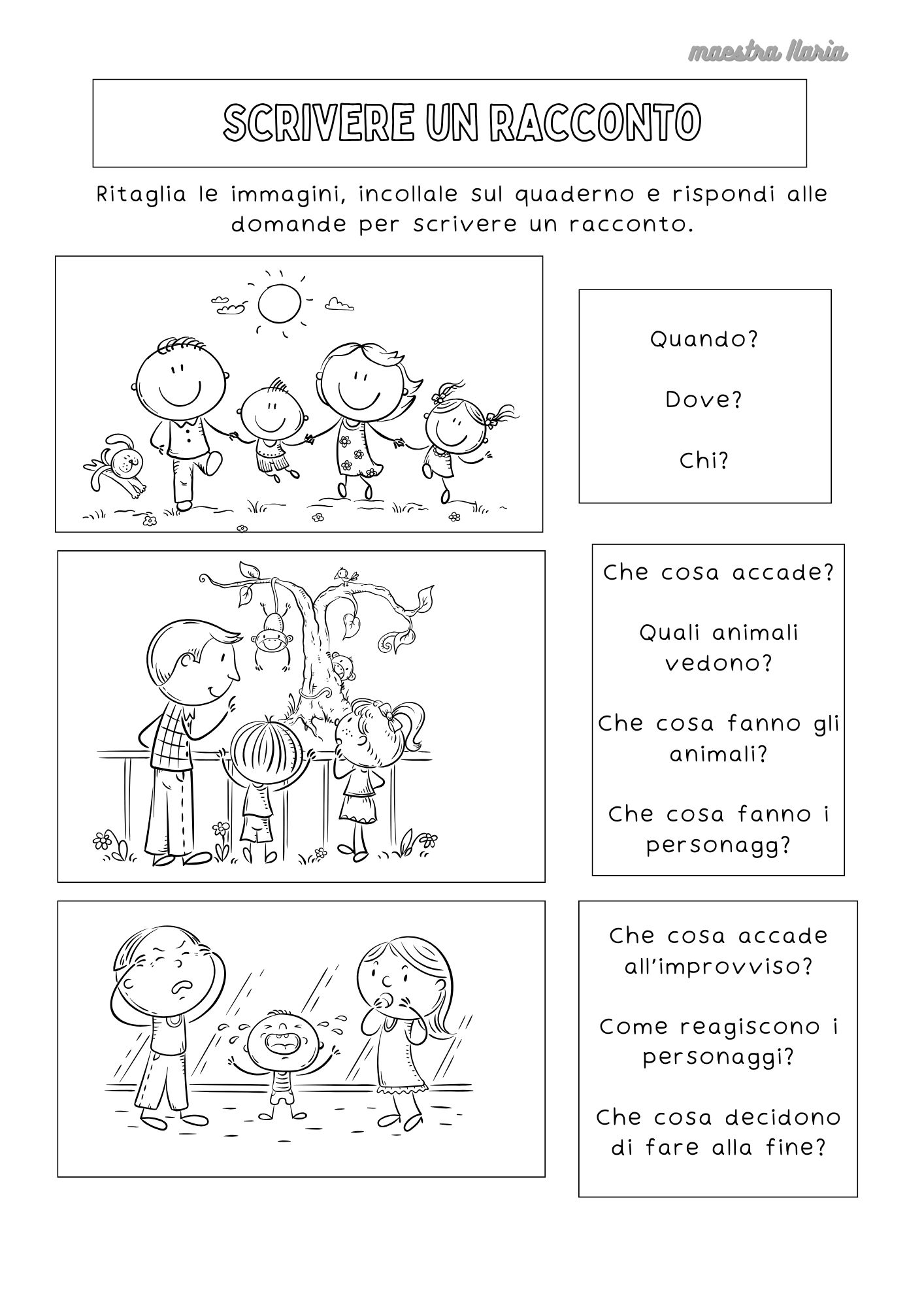 Scrivere un racconto - maestra Ilaria