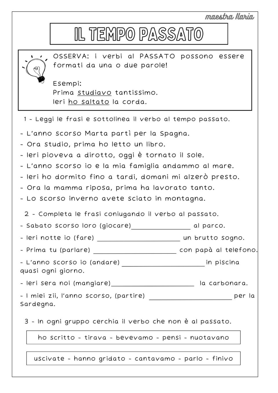 Il verbo in classe seconda - maestra Ilaria