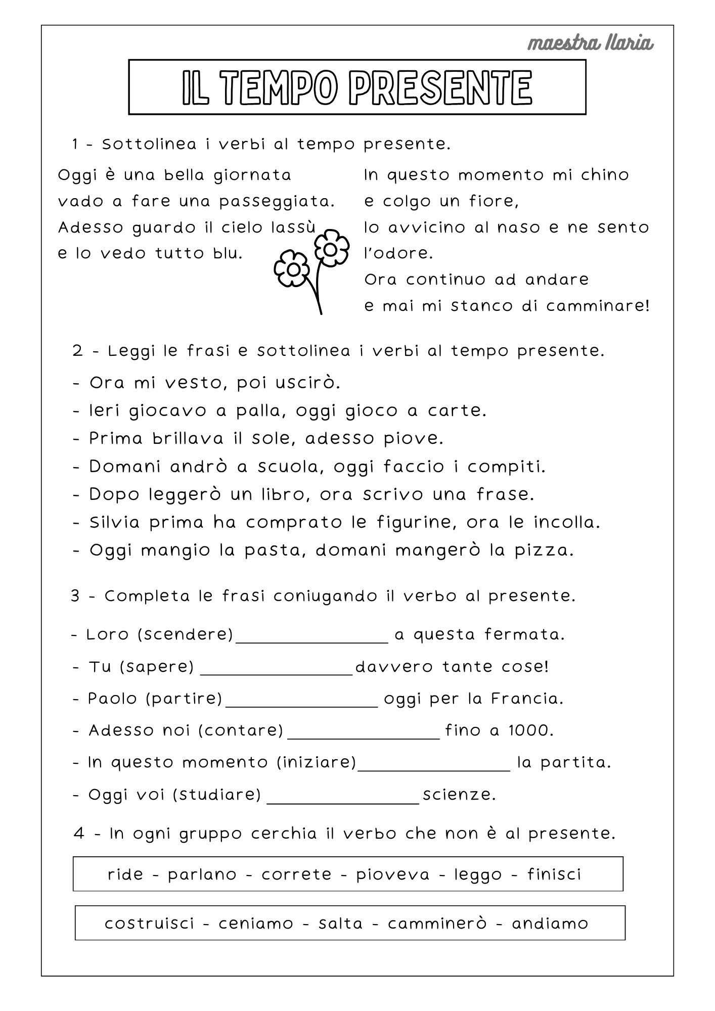 Il verbo in classe seconda - maestra Ilaria