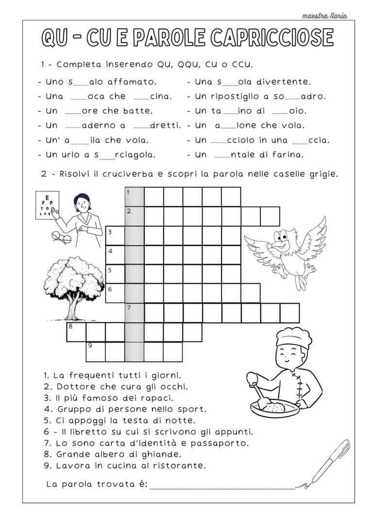 QU - CU - CQU classe 3^ - maestra Ilaria